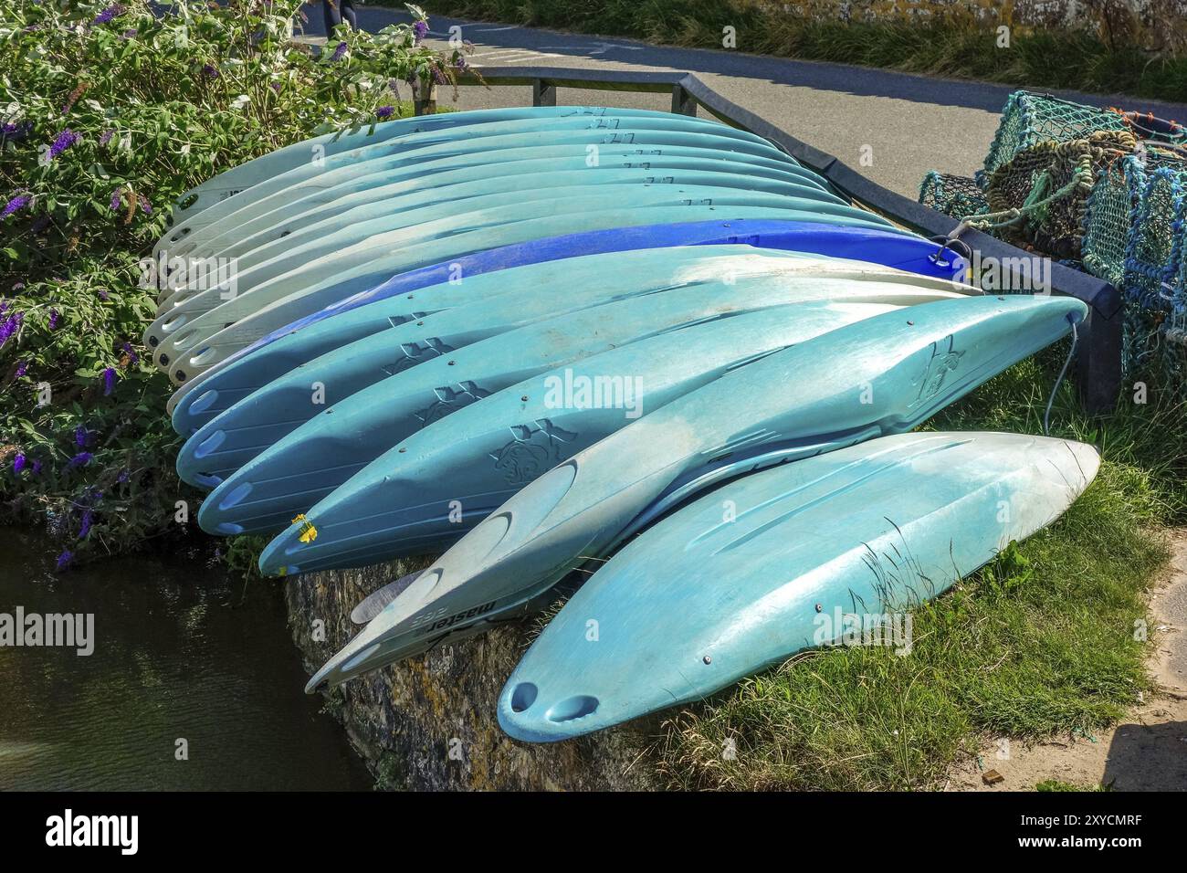 Pile of kayaks hi-res stock photography and images - Alamy