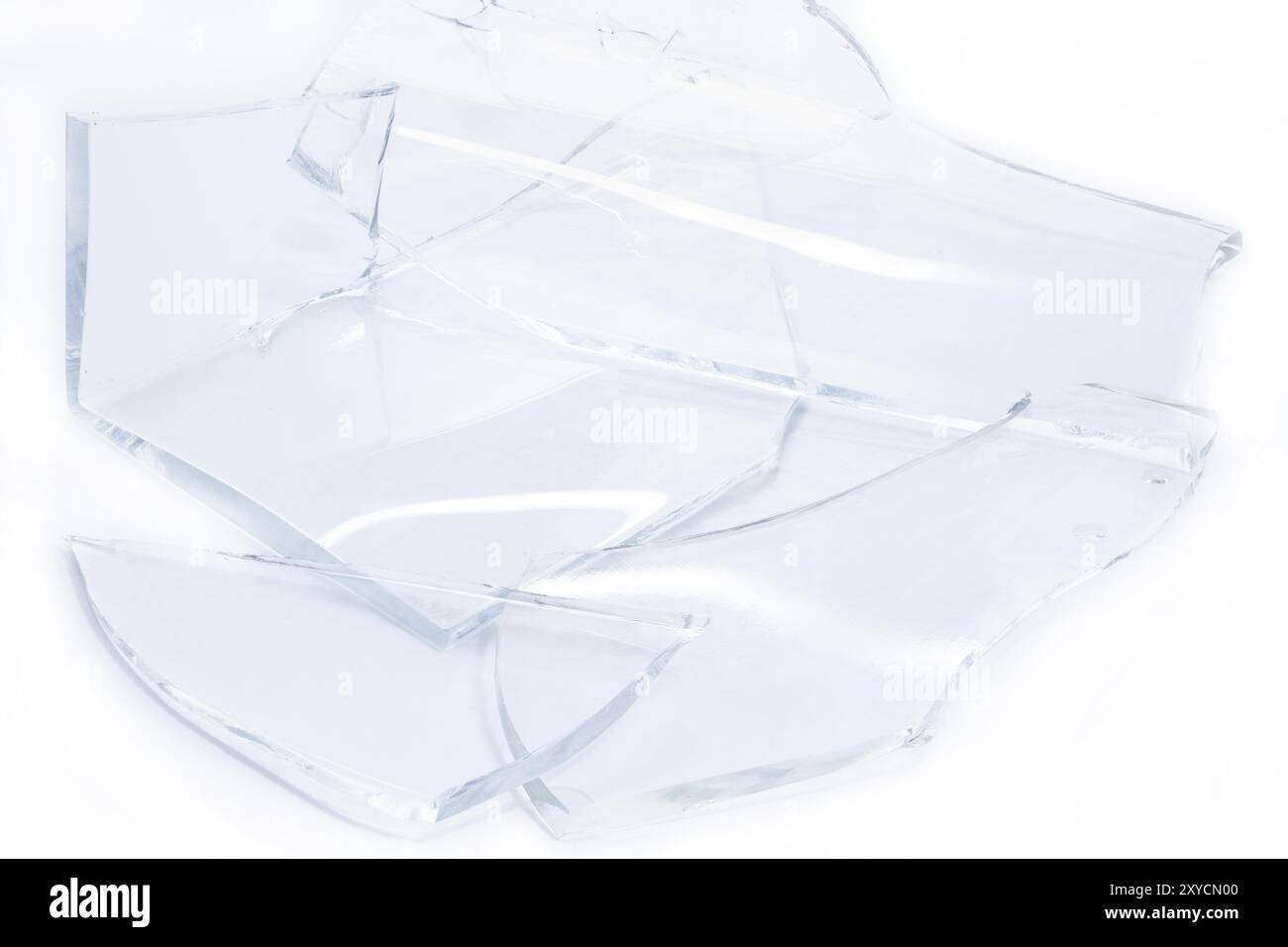 Glass splinters on a white background Stock Photo - Alamy