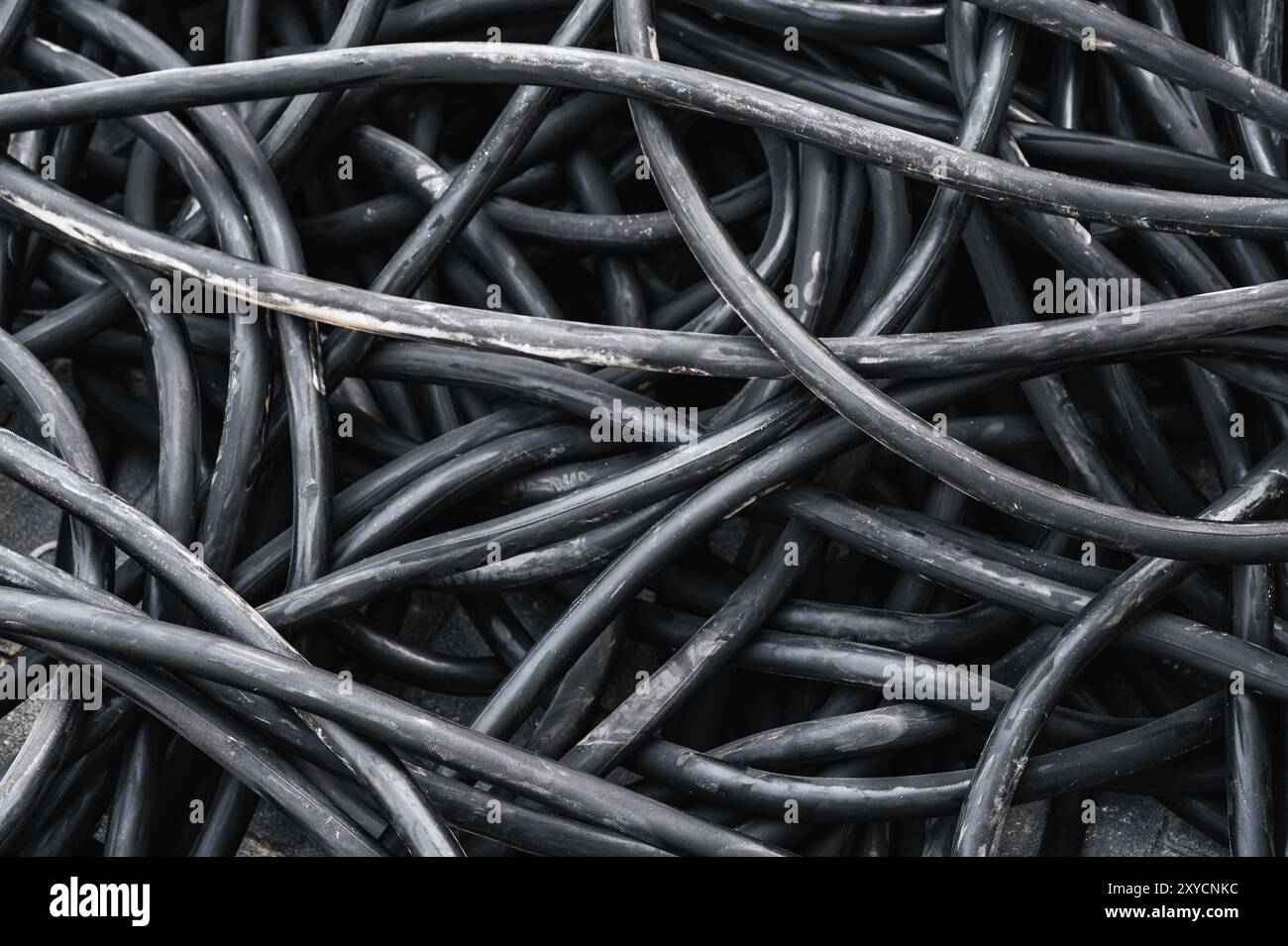 lots of black electrical cables Stock Photo - Alamy