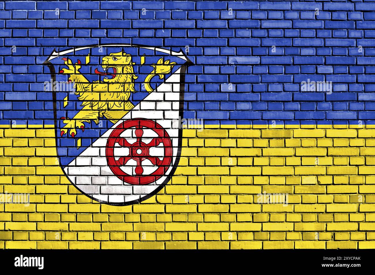 Flag of Rheingau-Taunus-Kreis painted on brick wall Stock Photo - Alamy