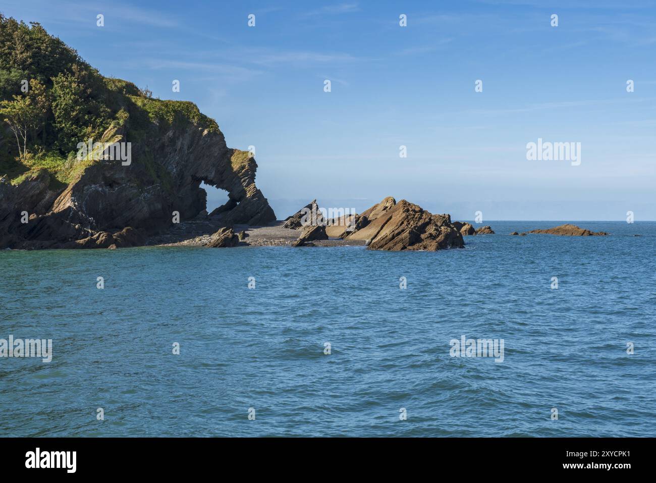 The Bristol Channel coast near Hele Bay, North Devon, England, UK Stock ...