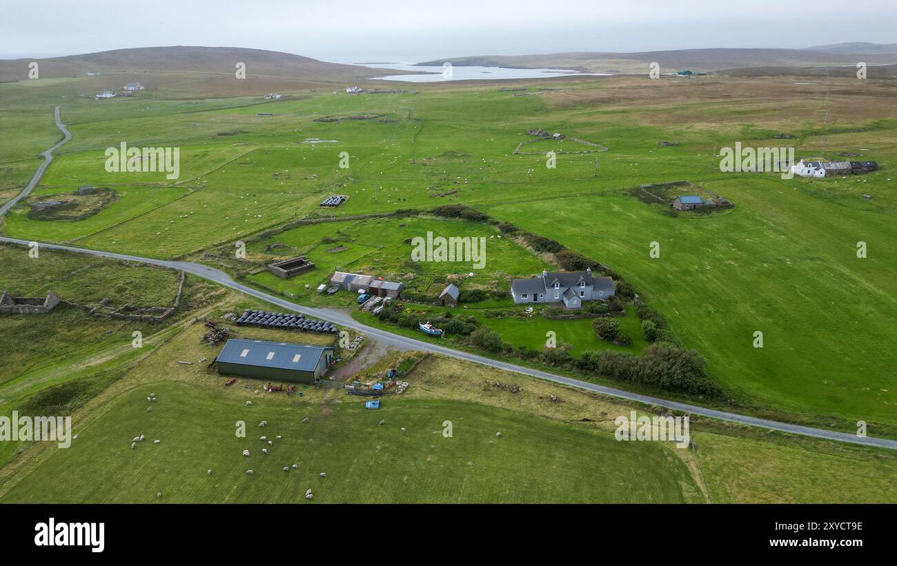 Papa Stour is one of the Shetland Islands in Scotland, with a ...