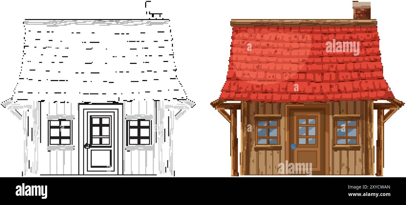 Rustic exterior view Cut Out Stock Images & Pictures - Alamy