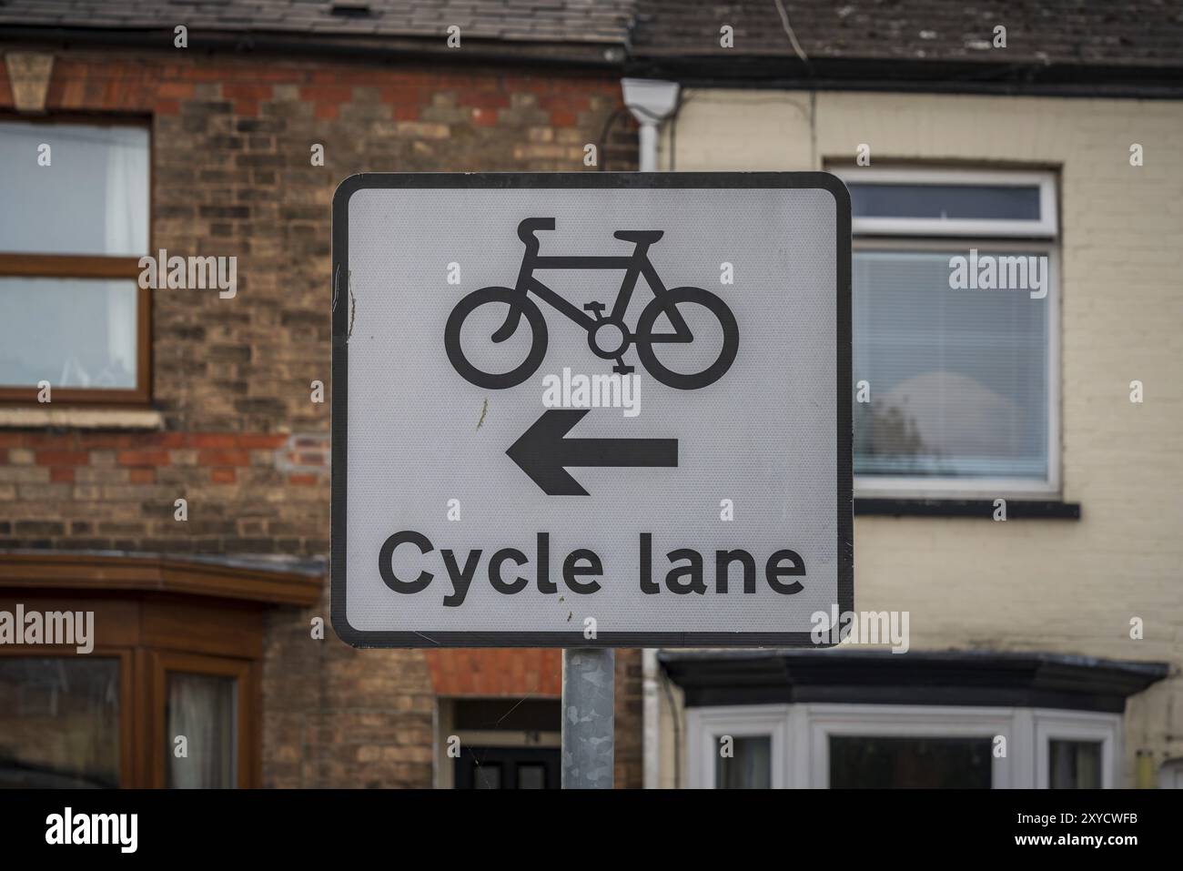 Sign: Cycle Lane, seen in Taunton, Somerset, England, UK Stock Photo ...