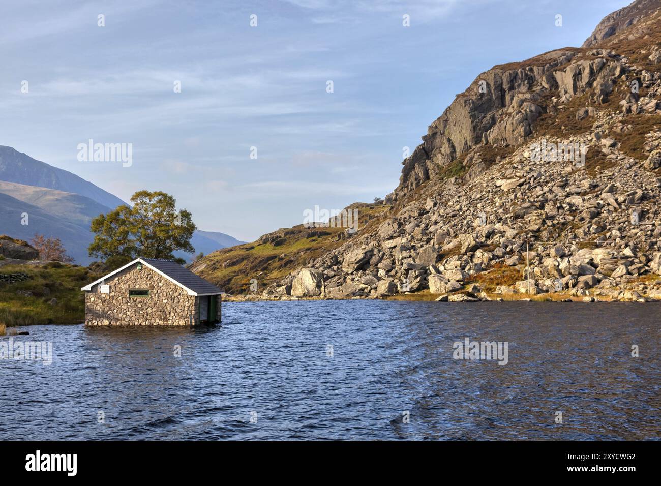 Building under Water in a Snowdonia lake Stock Photo - Alamy