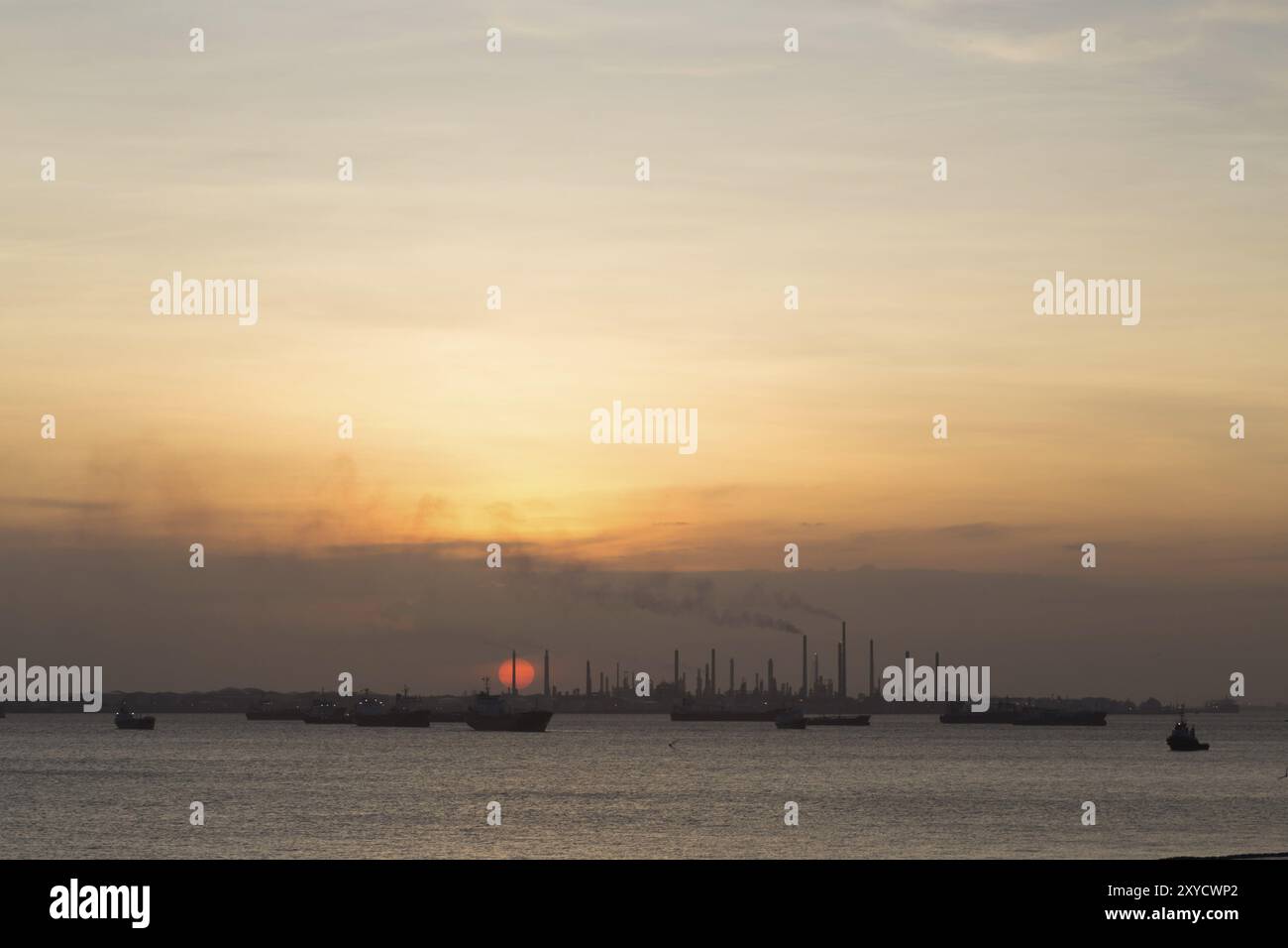 Sunset at mostsouthern point of continental Asia in Singapore Stock ...