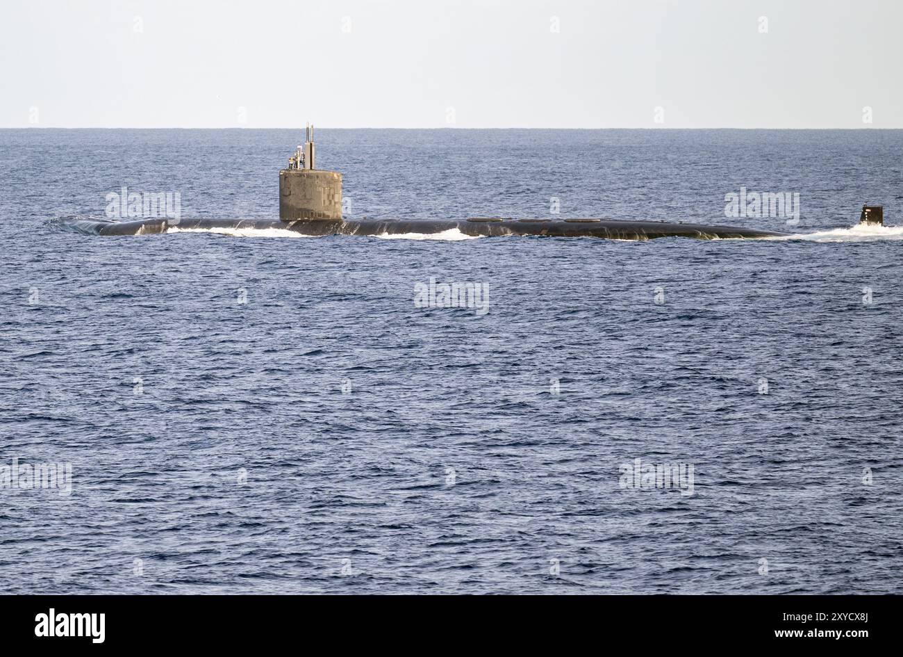 Honolulu, USA. 31st July, 2024. A submarine sails near the naval port ...