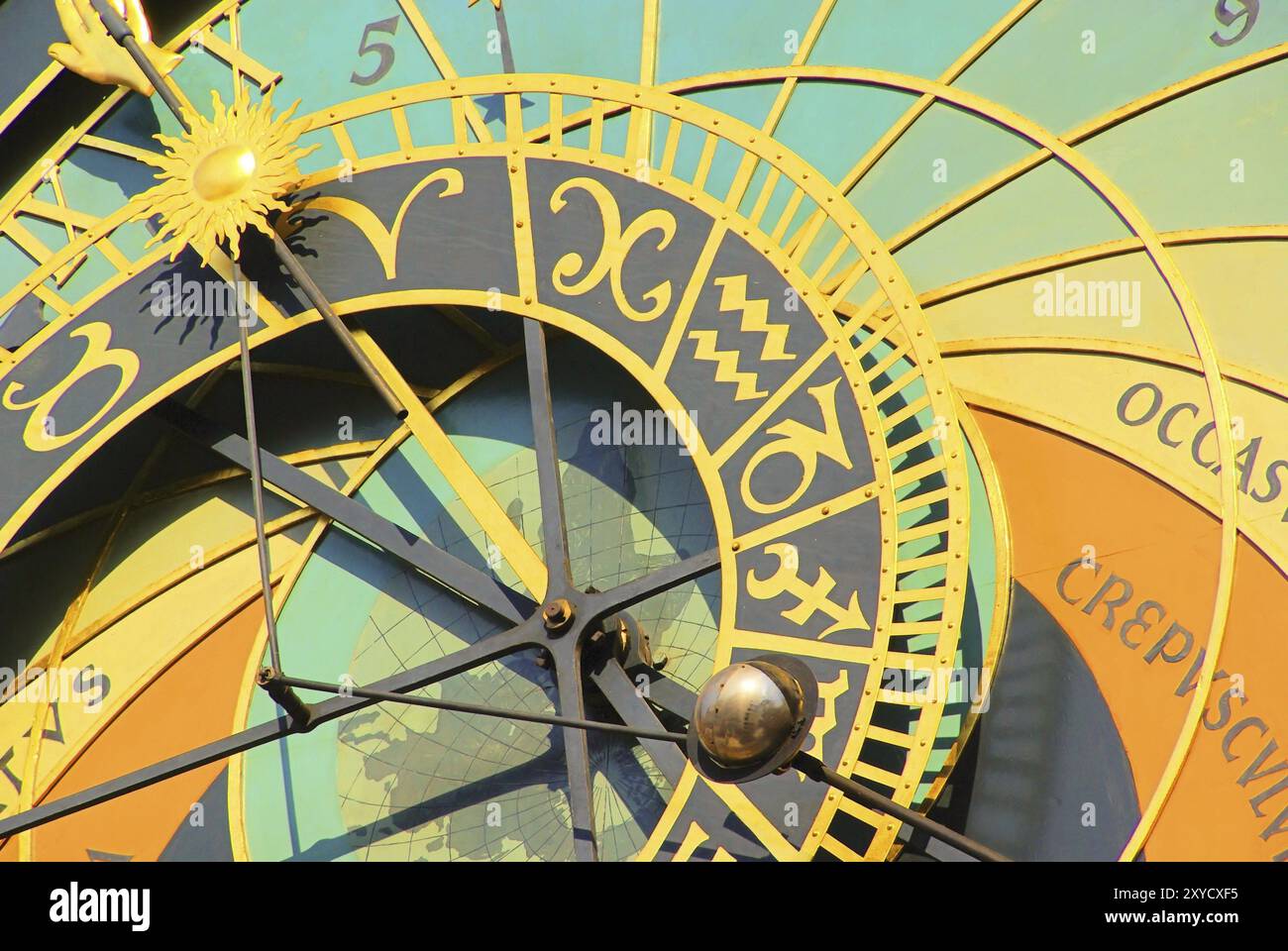 Prague clock, Prague tower clock 04 Stock Photo - Alamy