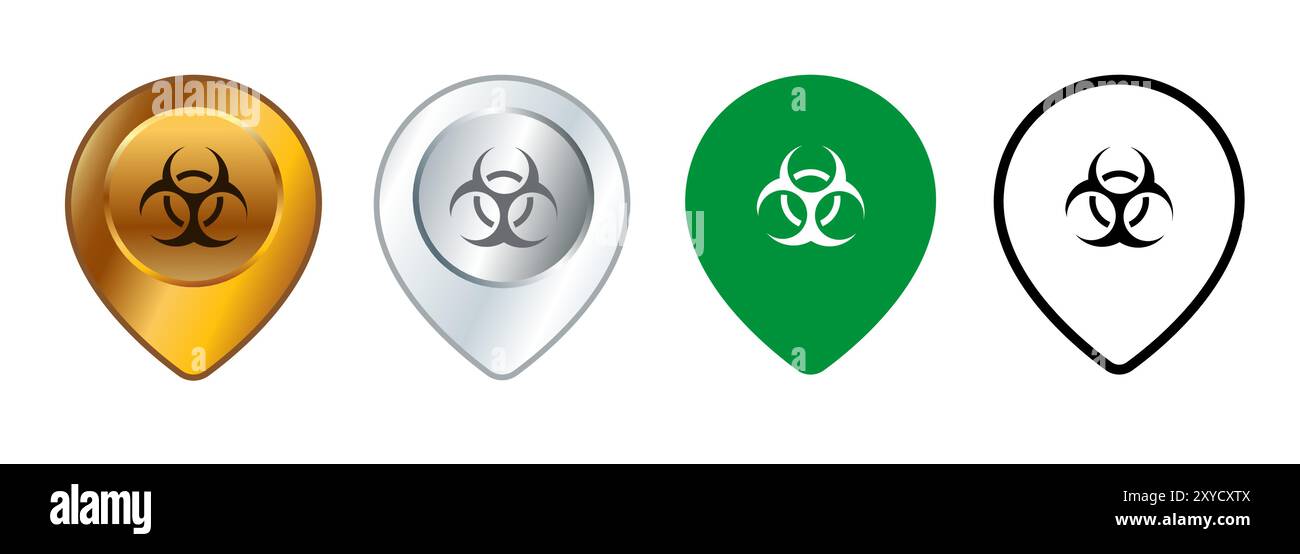 Biohazard pandemic epidemic dangerous sign place mark map location ...