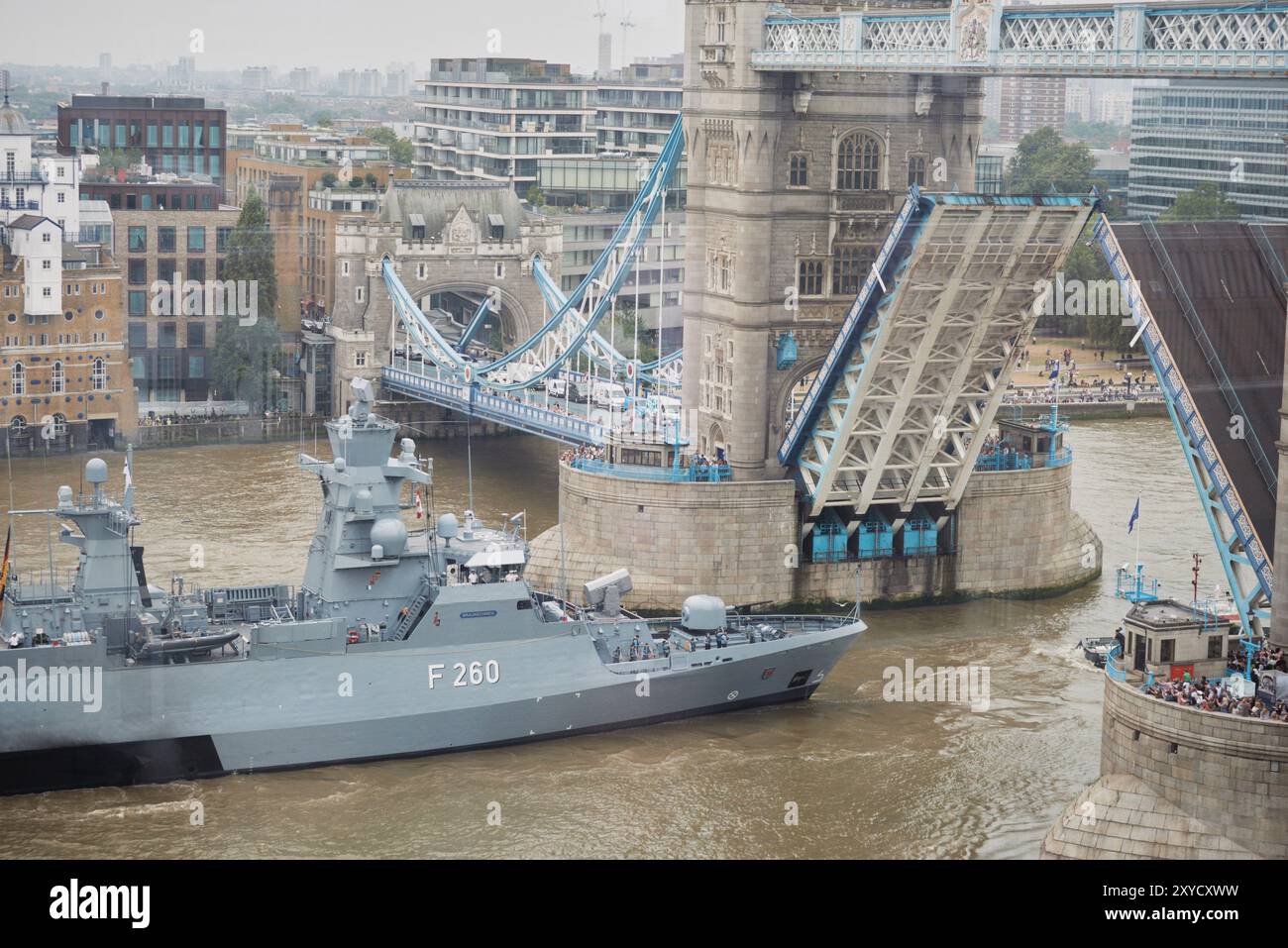 A Braunschweig (F260), the lead ship of the Braunschweig-class corvette ...