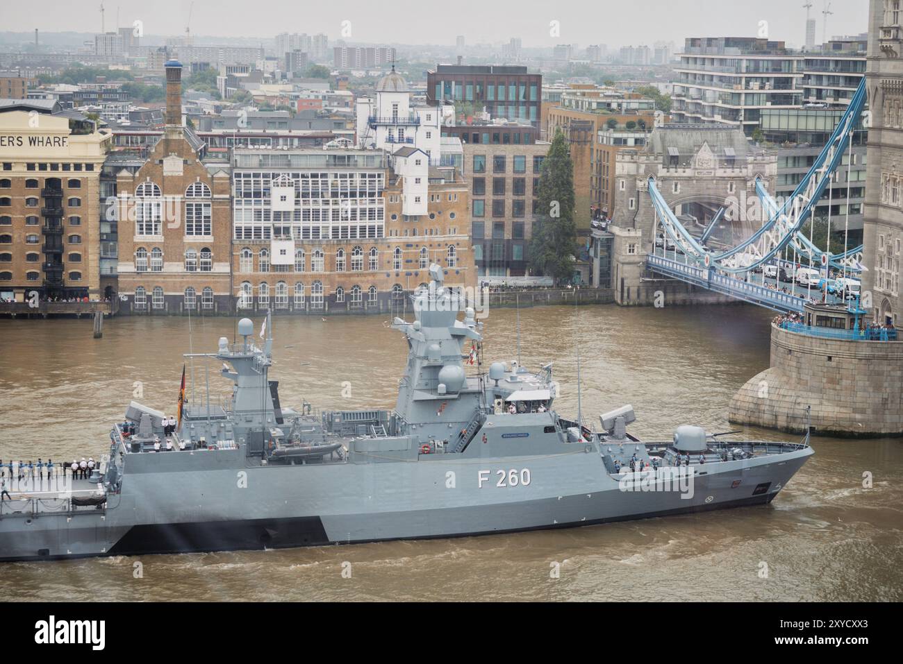 A Braunschweig (F260), the lead ship of the Braunschweig-class corvette ...