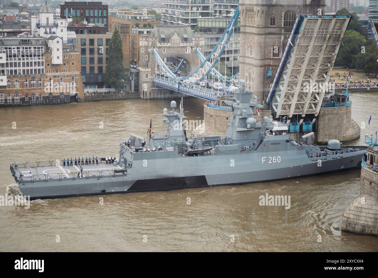 A Braunschweig (F260), the lead ship of the Braunschweig-class corvette ...