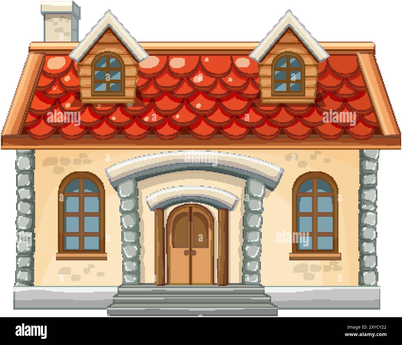 Illustration of a cozy, stone cottage Stock Vector Image & Art - Alamy