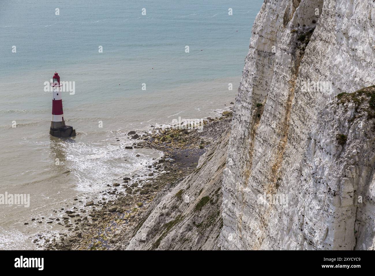 The Beachy Head Lighthouse and Cliff, near Eastbourne, East Sussex ...