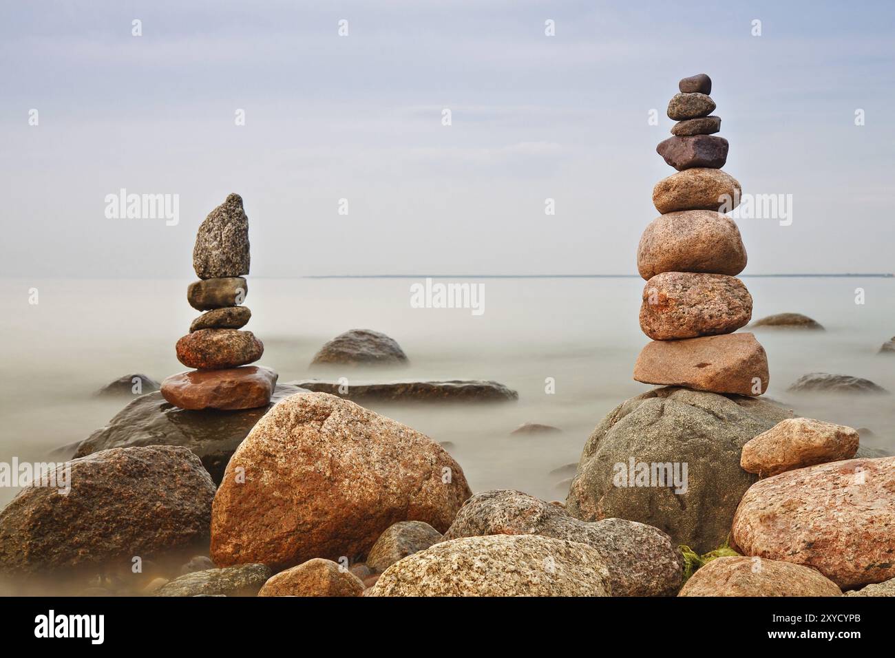 Stone towers on the Baltic coast Stock Photo - Alamy