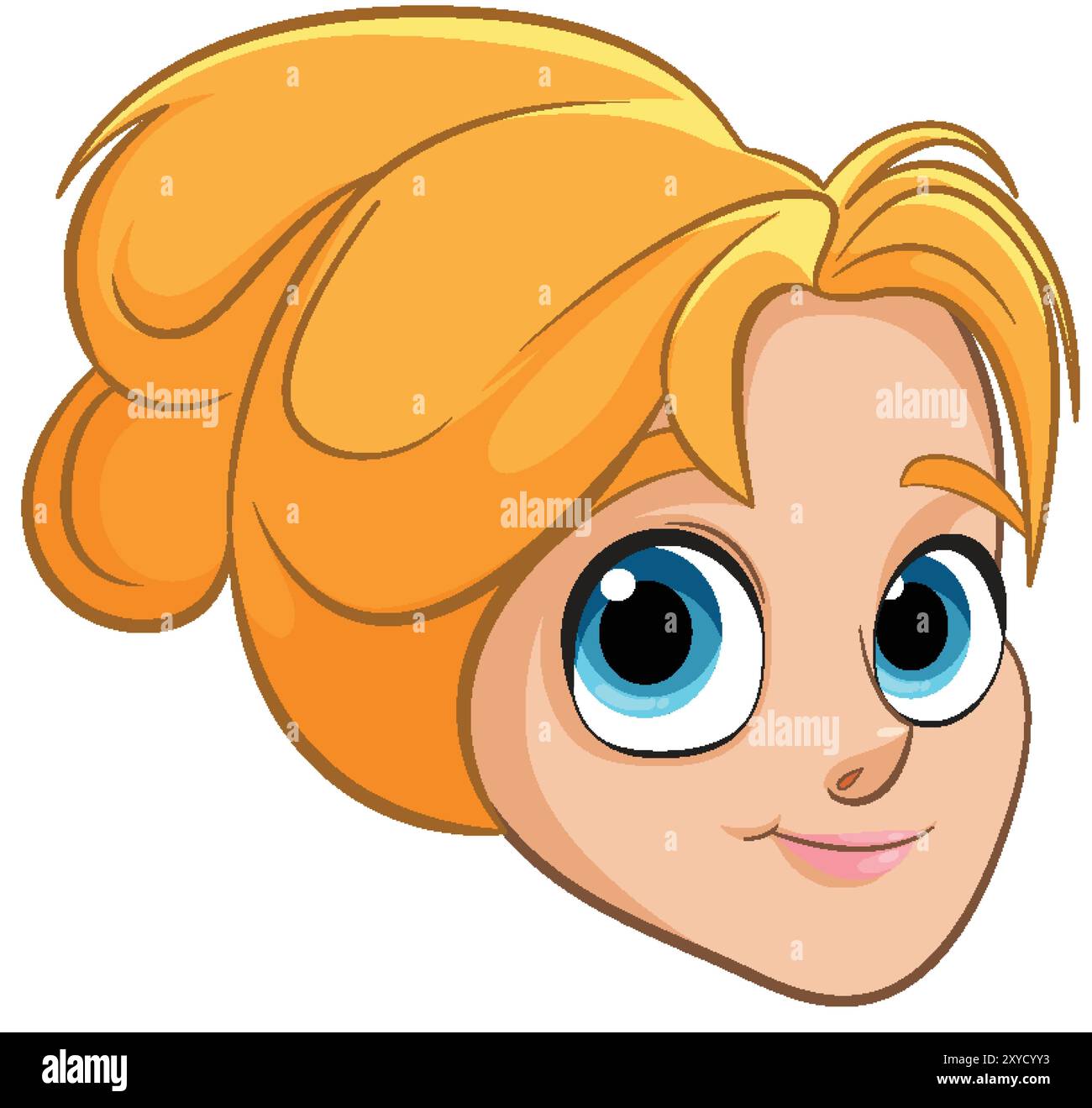 Cartoon princess with big blue eyes smiling Stock Vector Image & Art ...