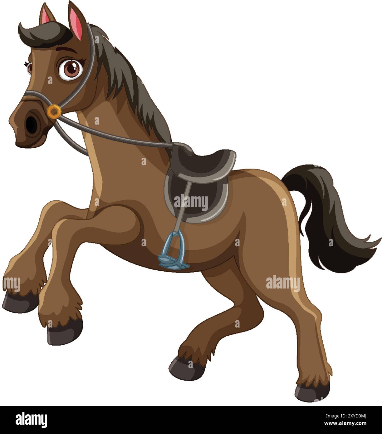 Brown horse saddle harness Stock Vector Images - Alamy