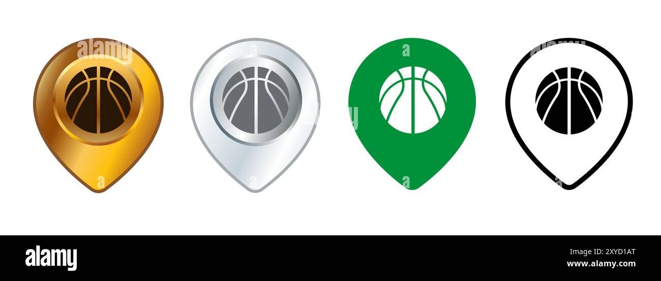 Basketball pin location map address pointer mark coordinate mark ...