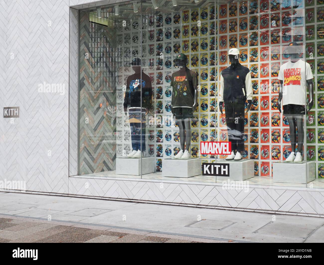 TOKYO, JAPAN - August 18, 2024: Marvel Super Villain clothing, a Kith ...