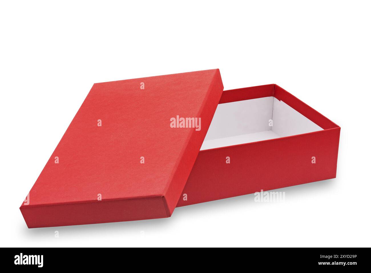 Red cardboard box on a white background Stock Photo - Alamy