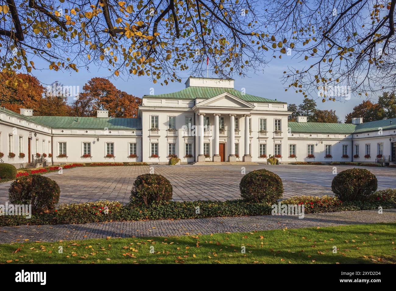 Belweder Palace in Warsaw, Poland, classical style building, former ...