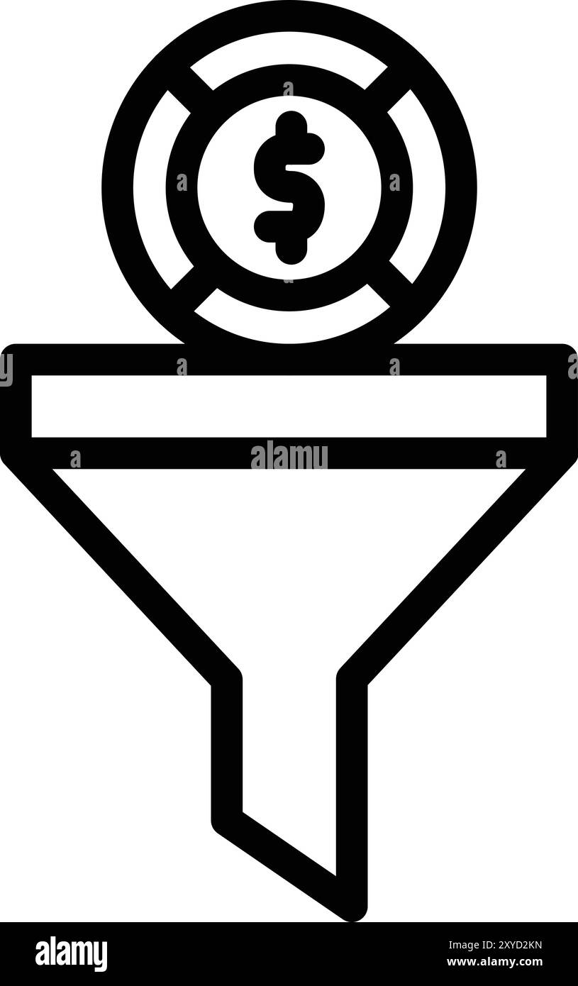 Coin funnel icon outline Stock Vector Images - Alamy