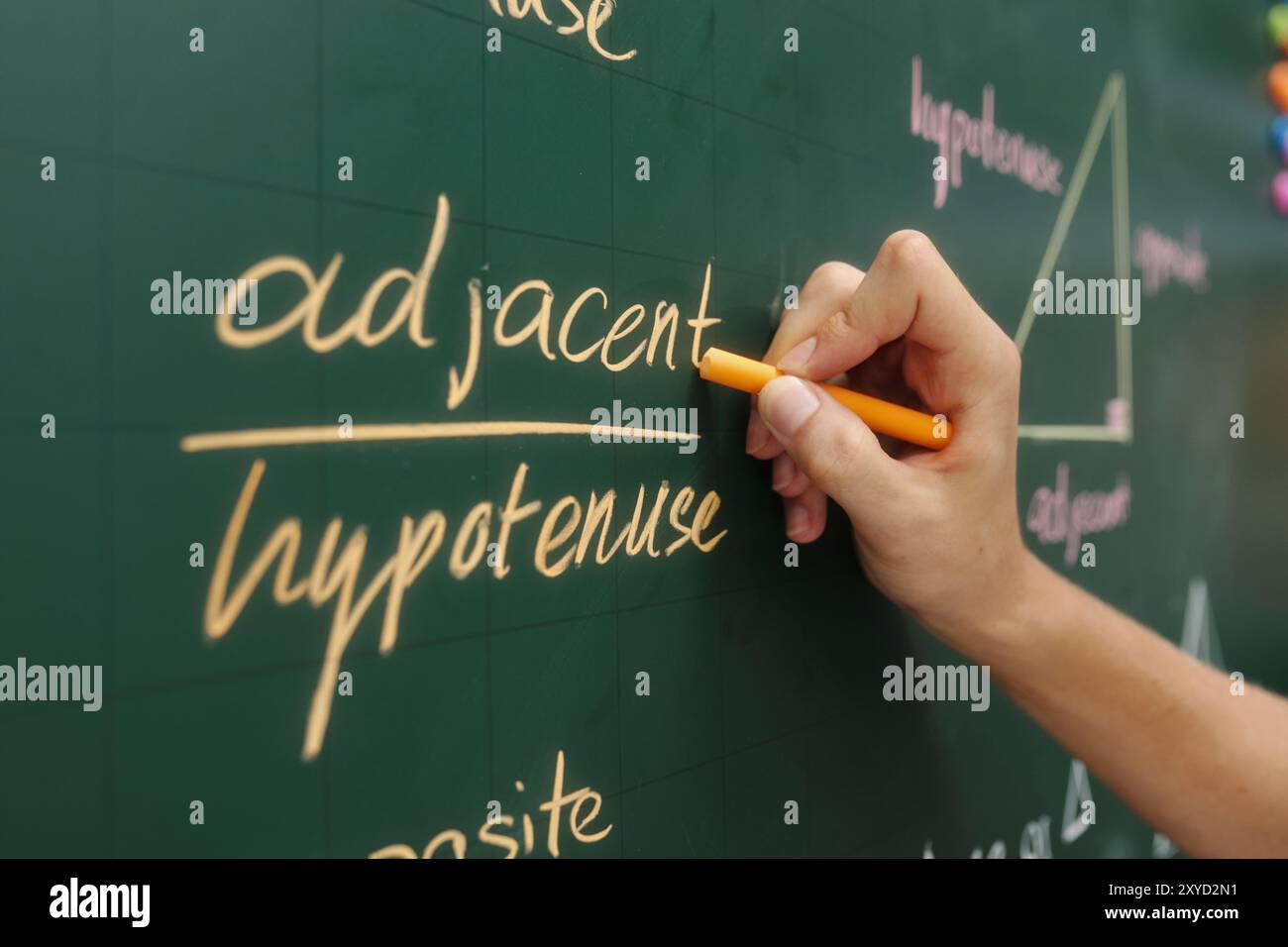 Solving Math Equations Concept on Greenboard Stock Photo - Alamy