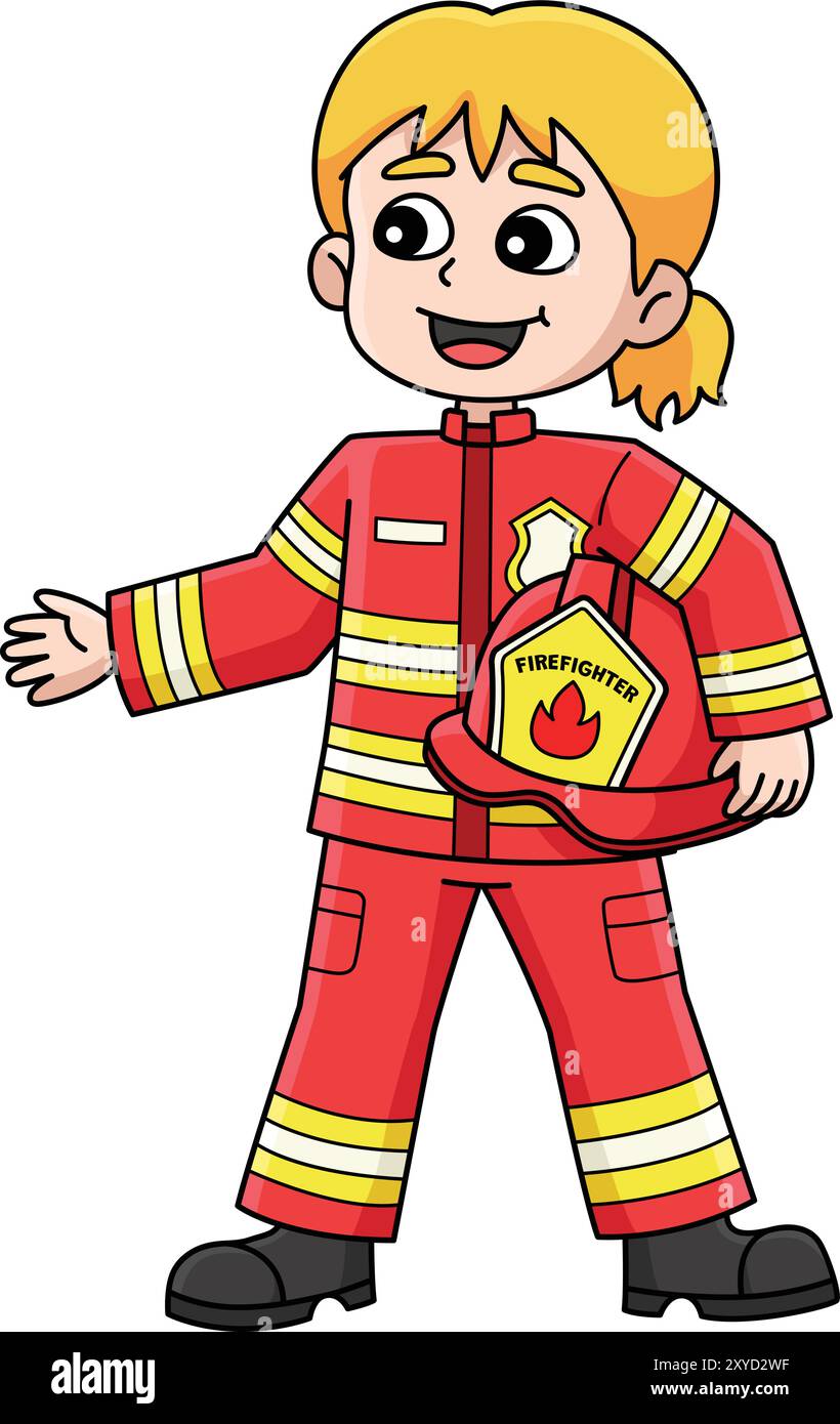 Female Firefighter Cartoon Colored Clipart Stock Vector Image & Art - Alamy