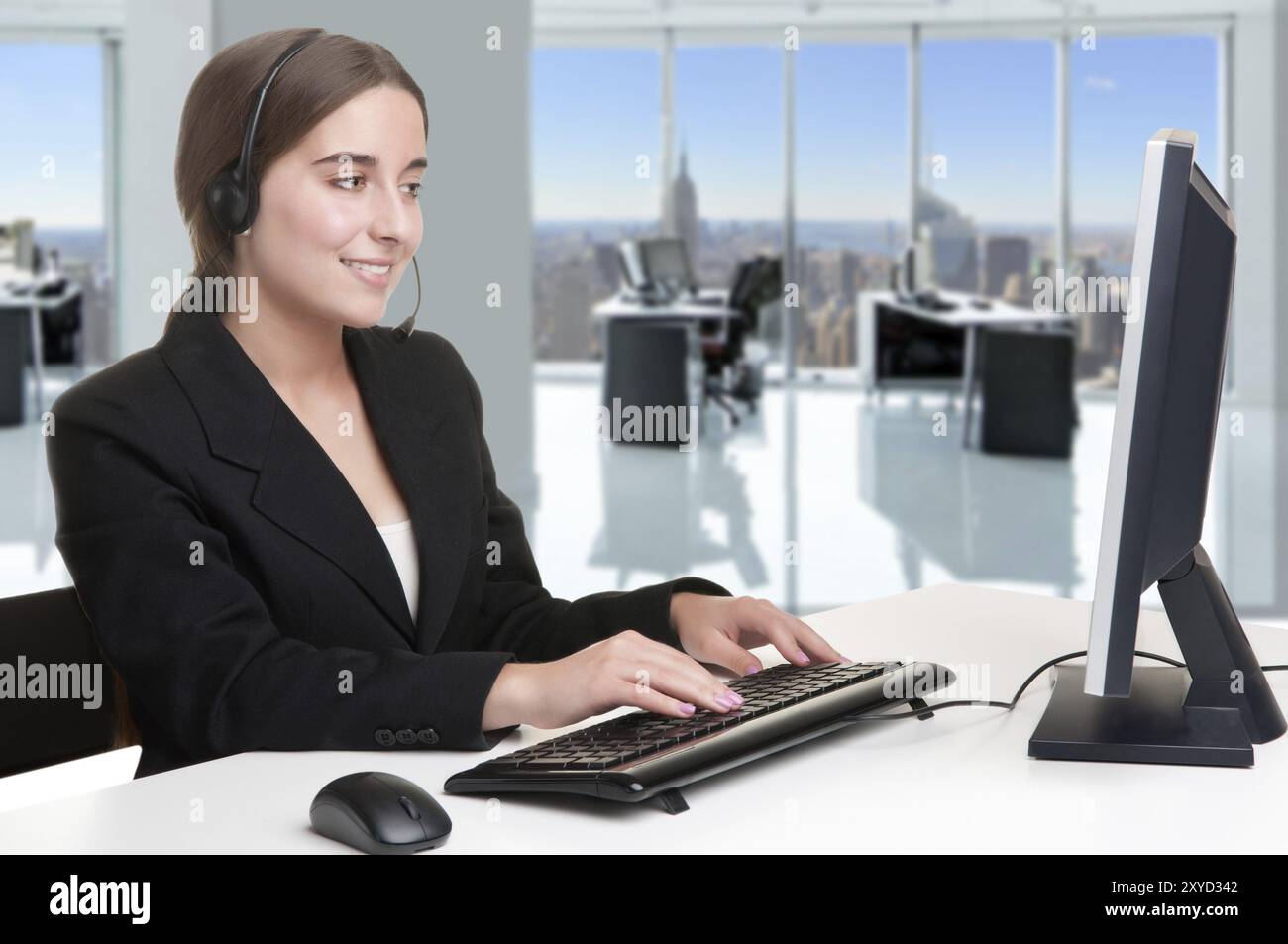 Woman in office speaks on hi-res stock photography and images - Alamy