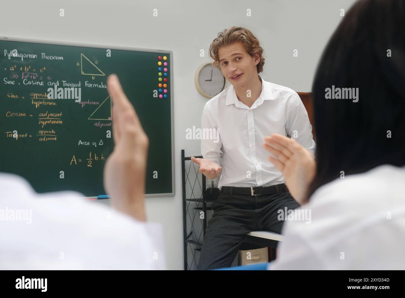Teaching Mathematics in Classroom with Engaging Lessons Stock Photo - Alamy