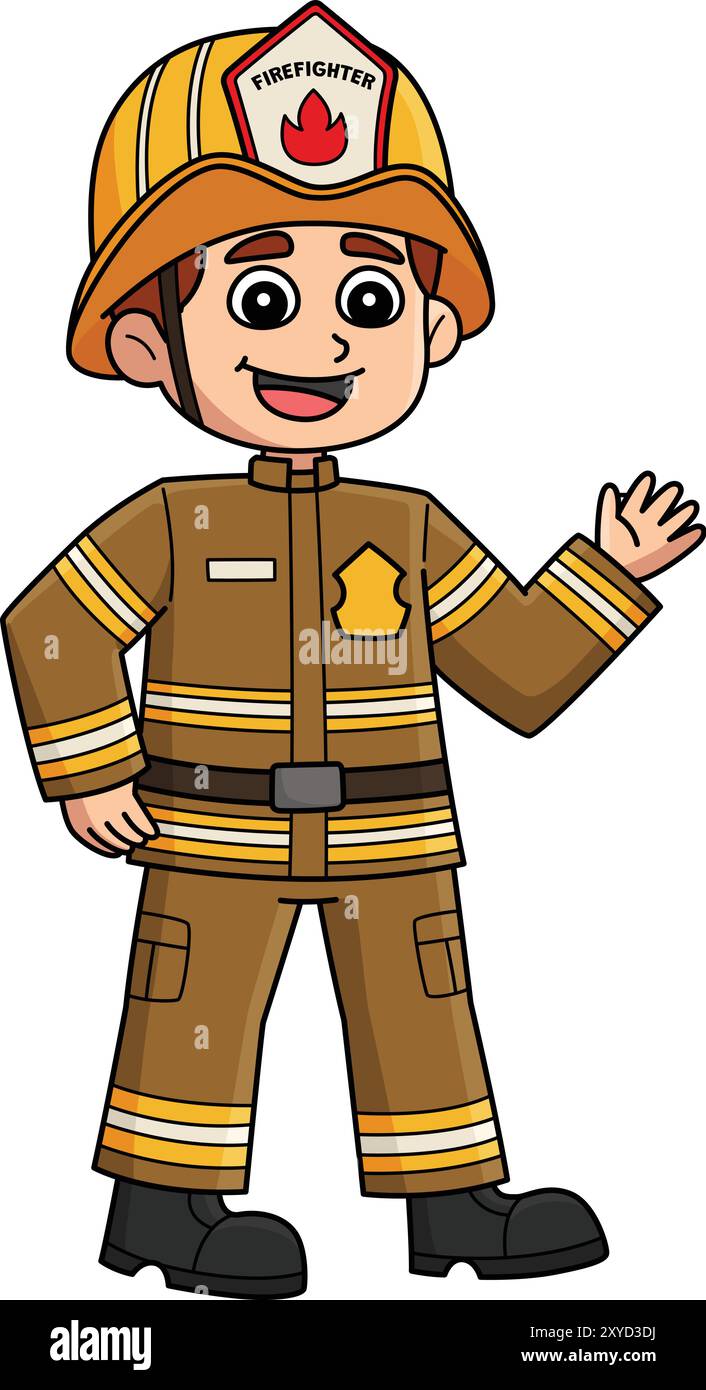 Firefighter cartoon hi-res stock photography and images - Alamy