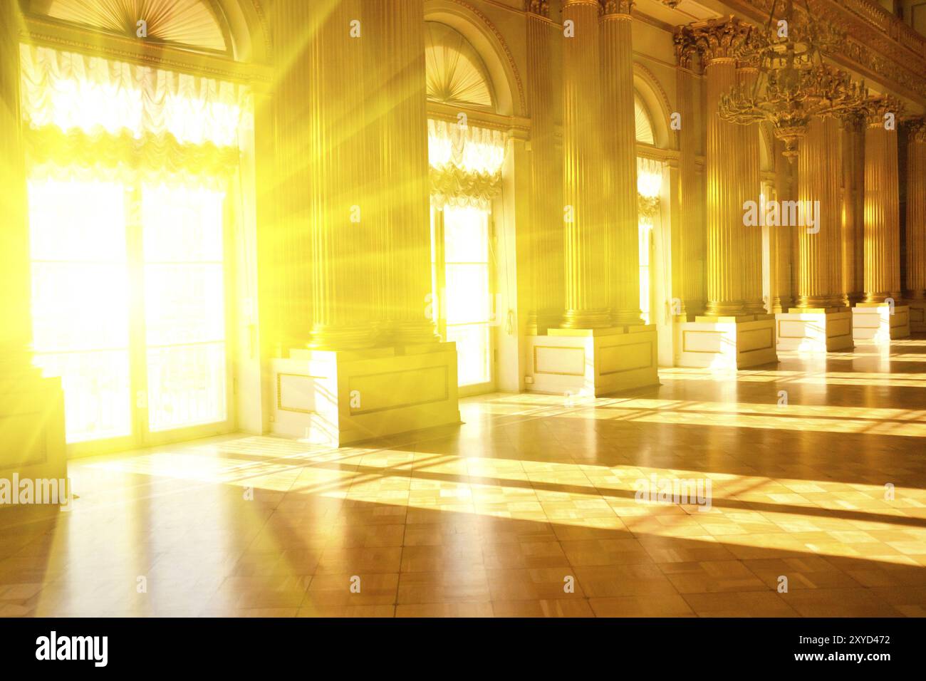 Hall in the museum. Sunlight. Hermitage museum Stock Photo - Alamy