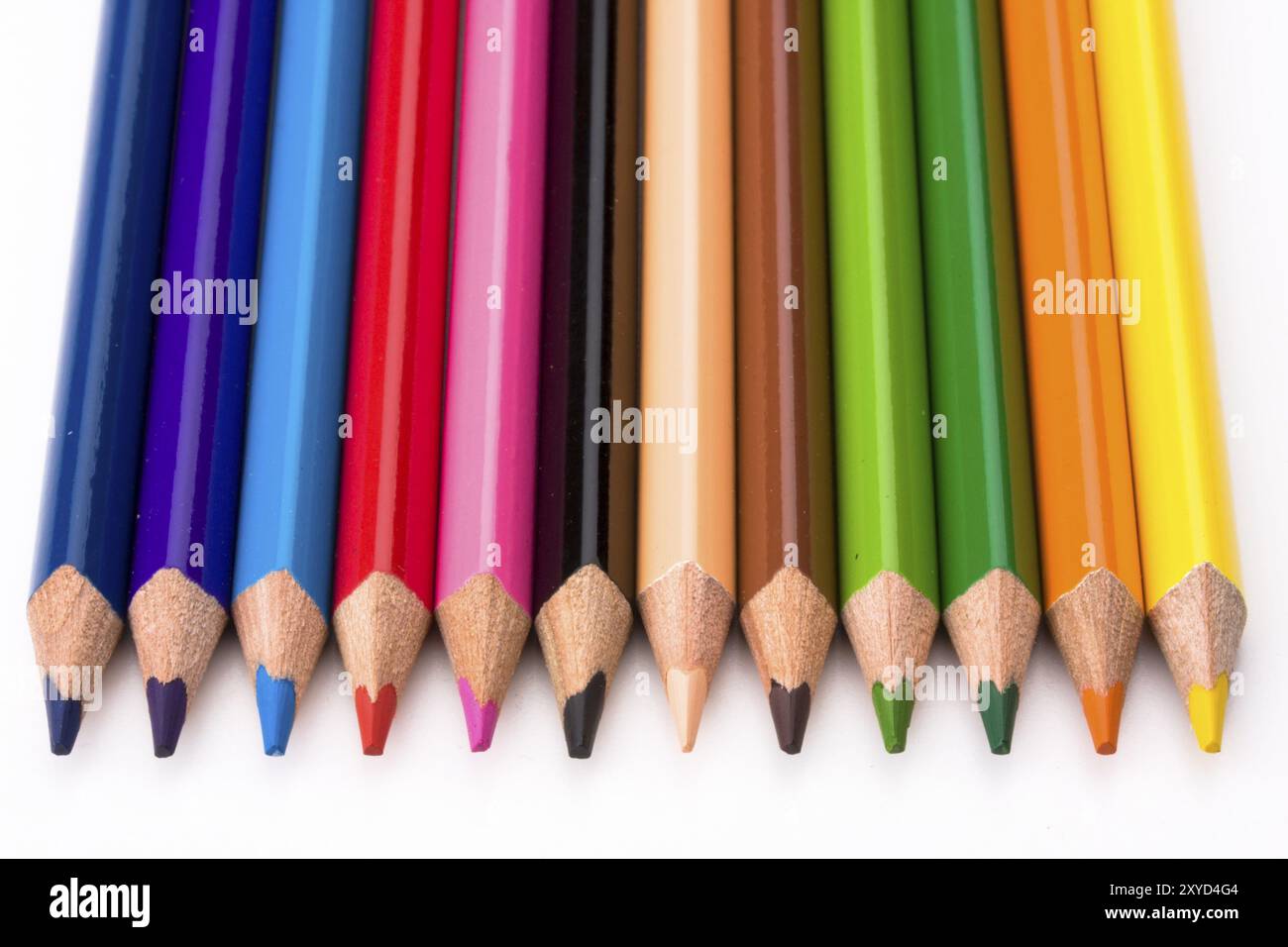 Beautiful colored crayons on white background Stock Photo - Alamy