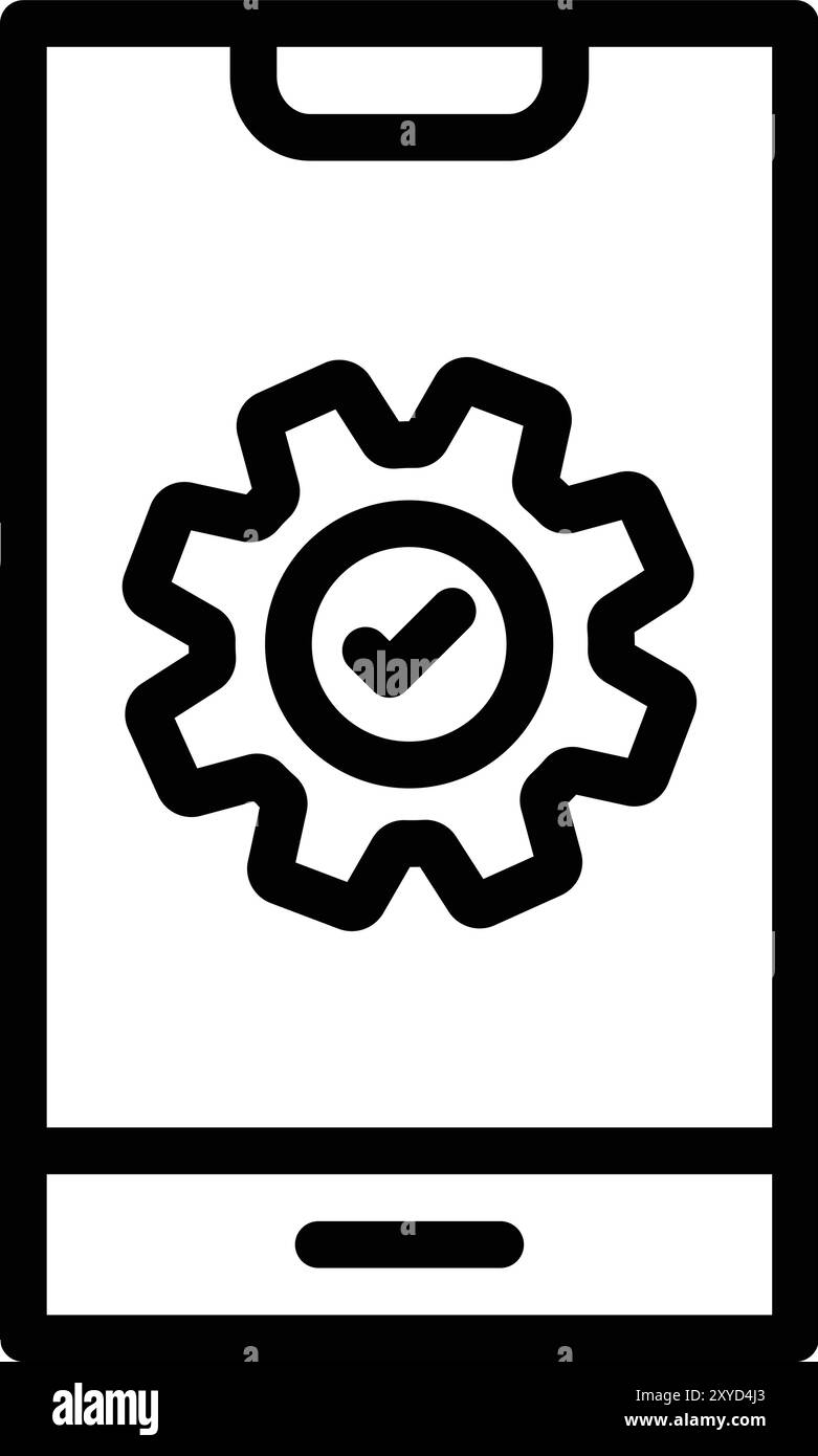 Update smartphone icon outline Stock Vector Images - Alamy