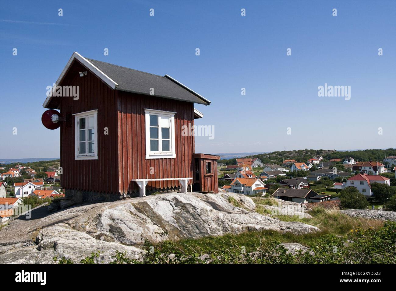 Typical swedish hut on a top of a hill Stock Photo - Alamy
