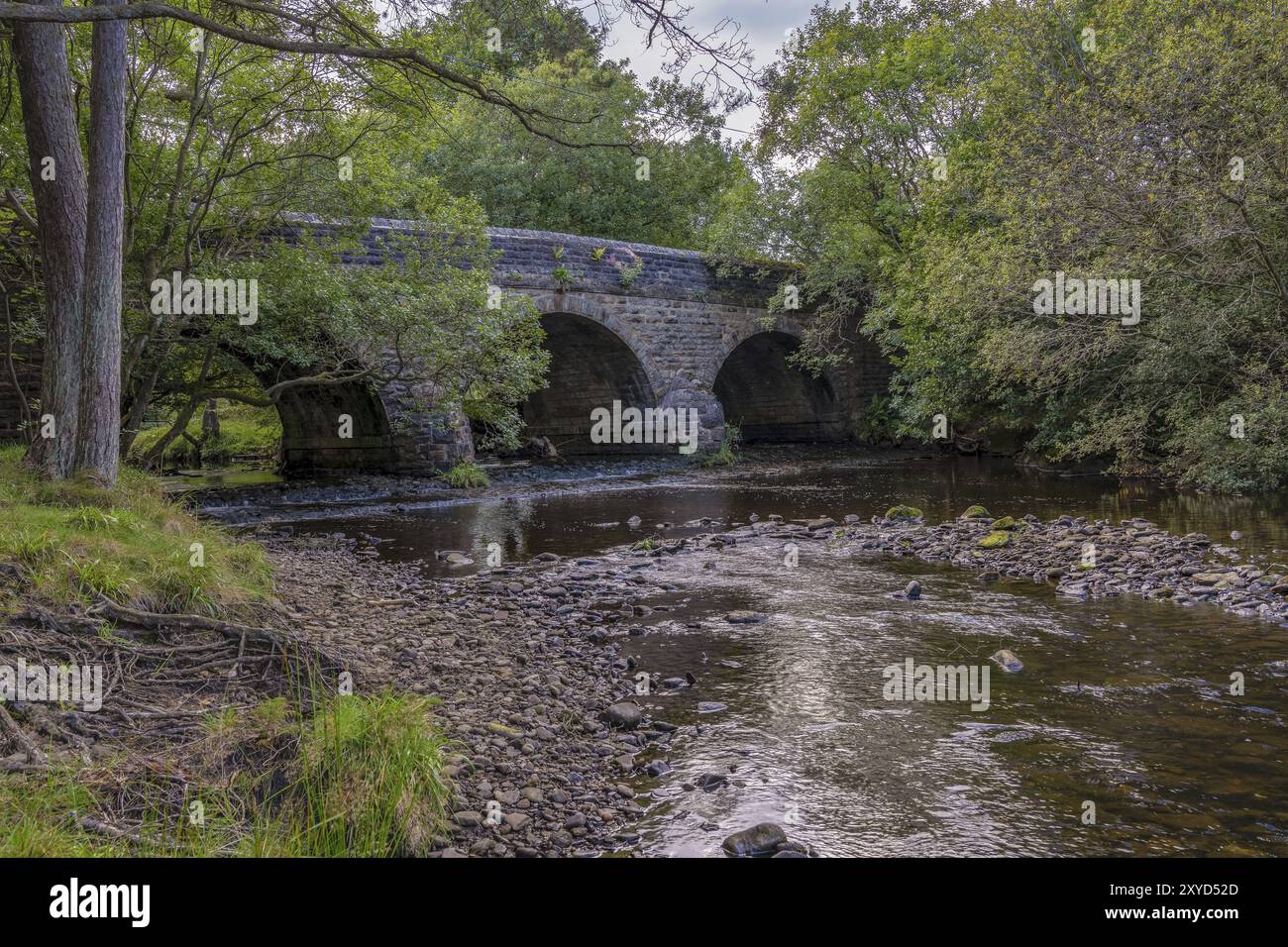 Stone bridge over the River Derwent in Baybridge, County Durham ...