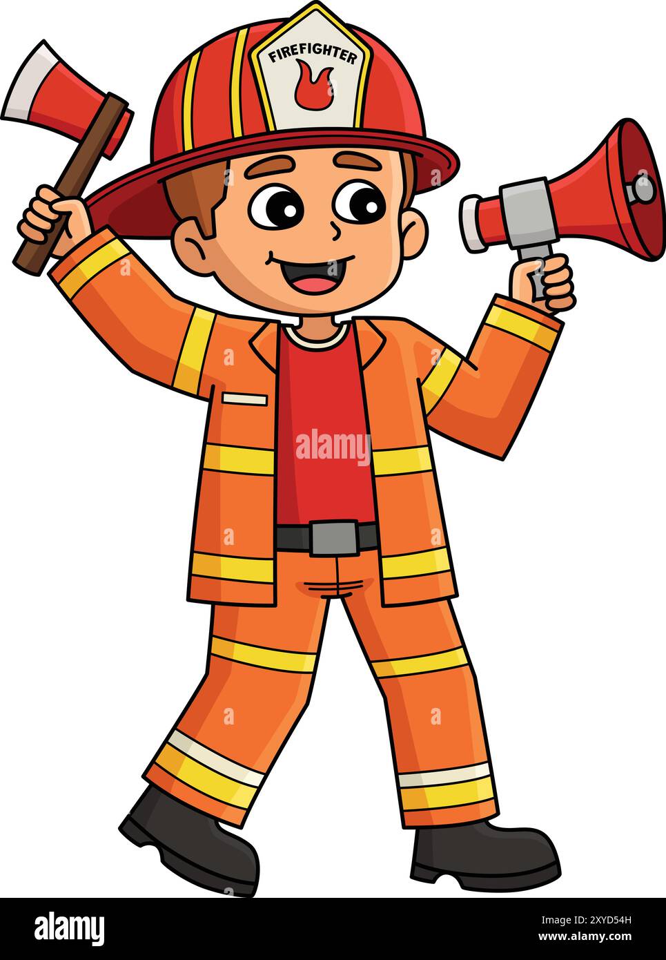 Firefighter firefighting equipment cartoon Cut Out Stock Images ...