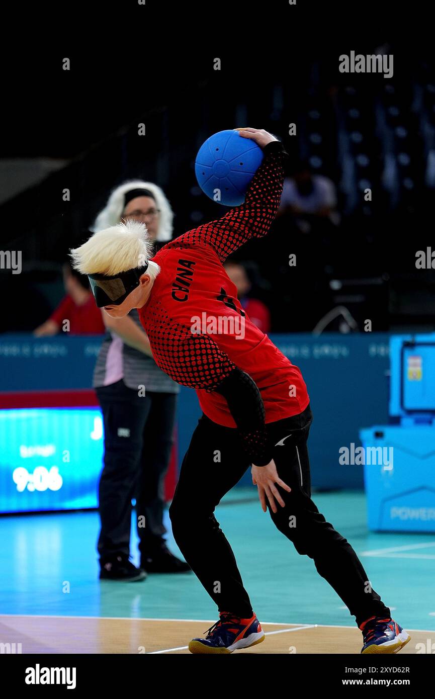 Paris, France. 29th Aug, 2024. Hu Mingyao of China shoots during the ...