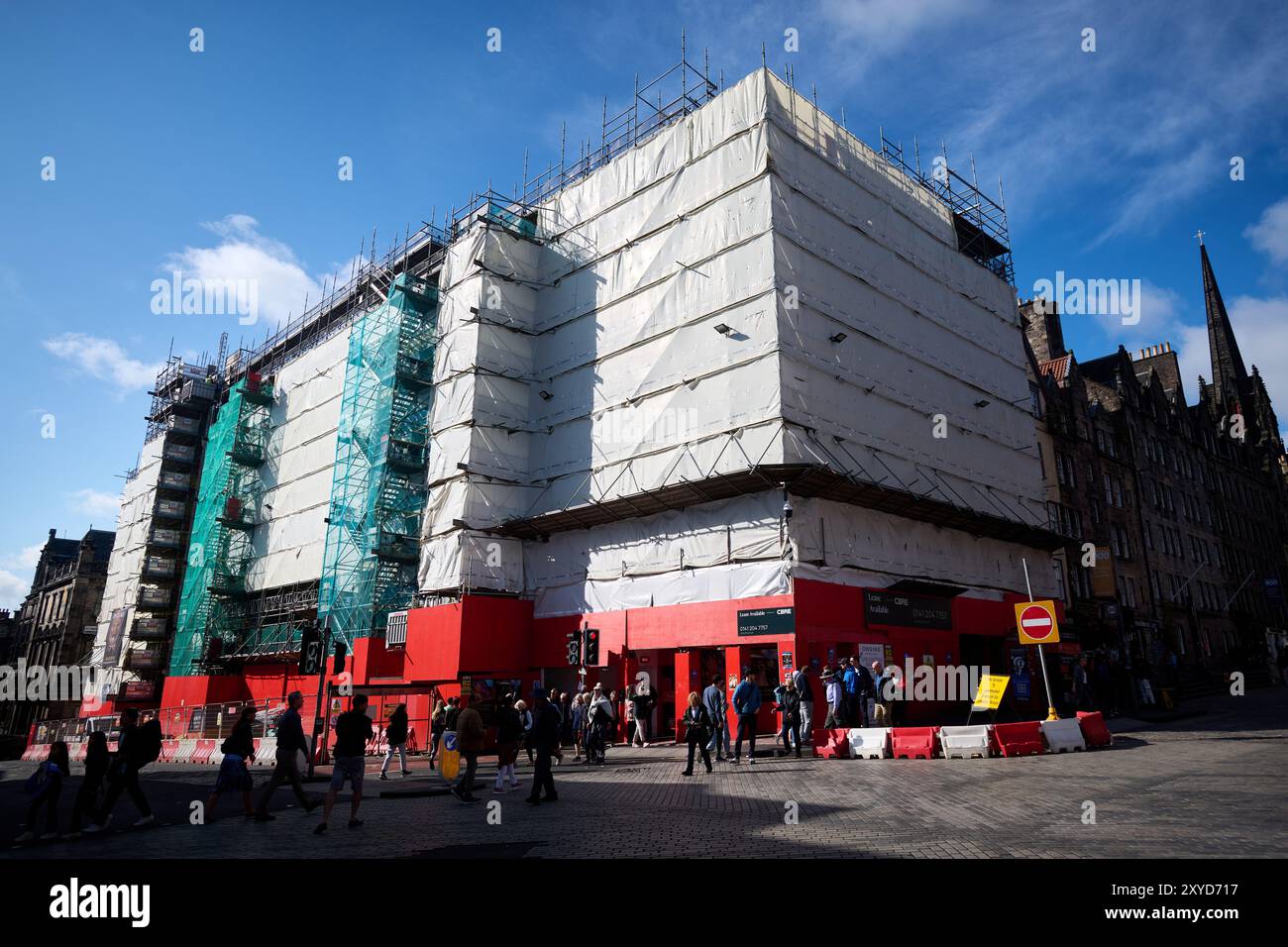 Edinburgh Scotland, UK 29 August 2024. Construction site on the corner ...