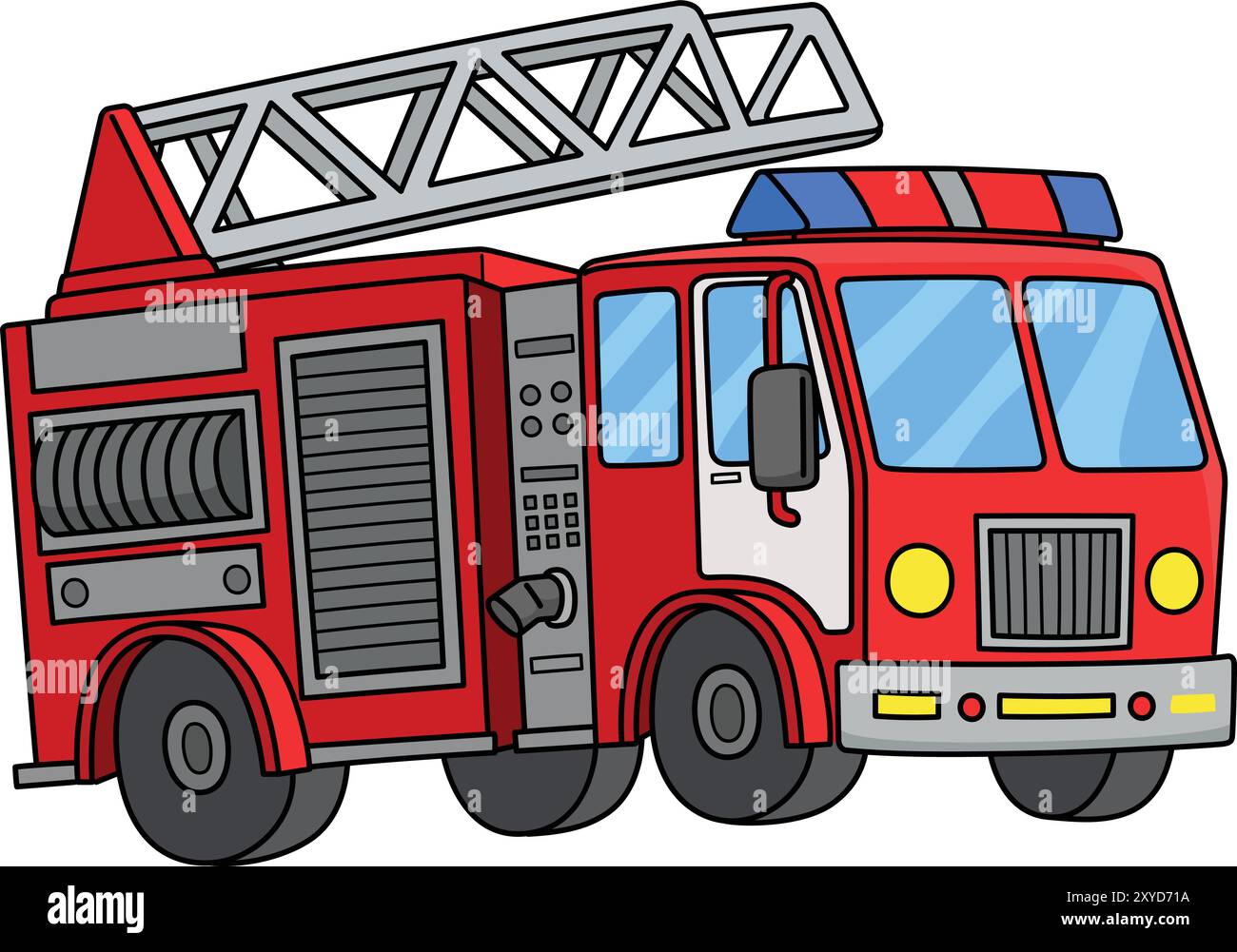 Firefighter Truck Cartoon Colored Clipart Stock Vector Image & Art - Alamy