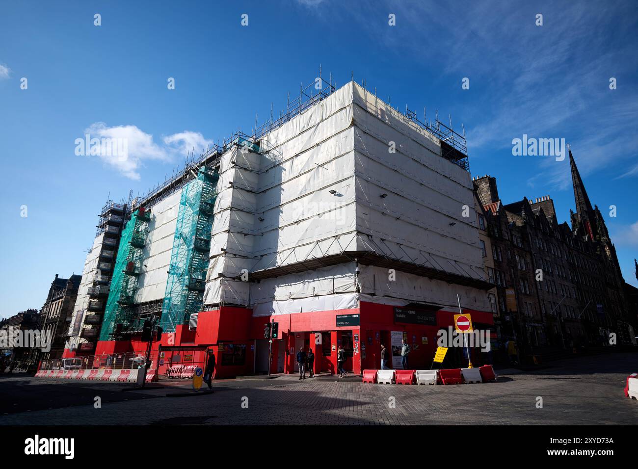 Edinburgh Scotland, UK 29 August 2024. Construction site on the corner ...