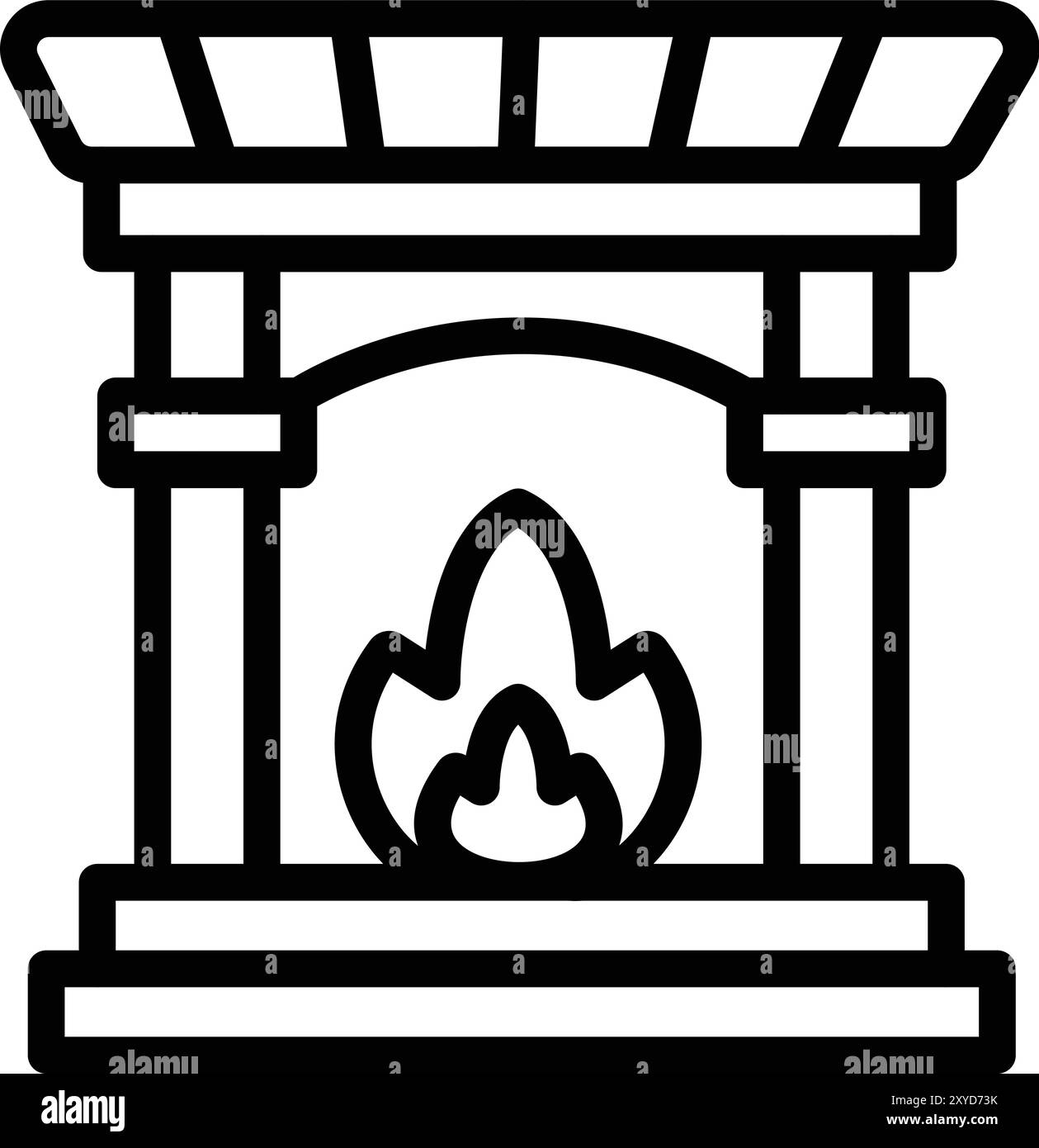 Fireplace vector icon winter Black and White Stock Photos & Images - Alamy