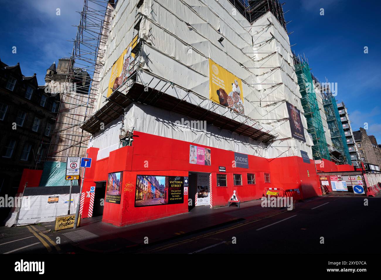 Edinburgh Scotland, UK 29 August 2024. Construction site on the corner ...