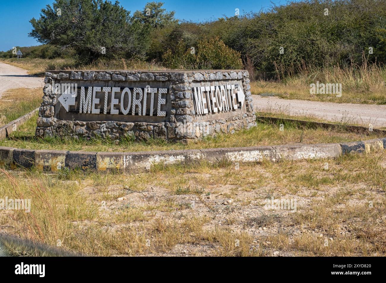 Sign directin to the largest meteorite in the world in Namibia, Africa ...