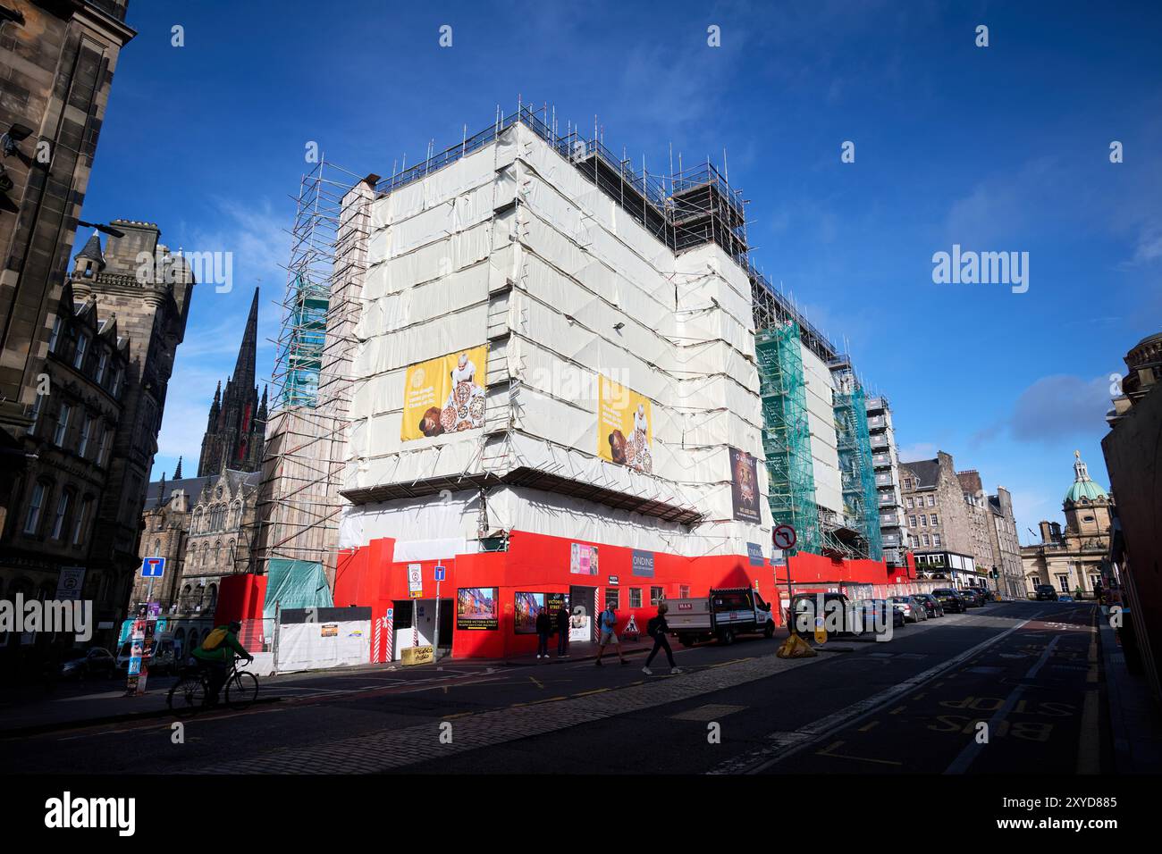 Edinburgh Scotland, UK 29 August 2024. Construction site on the corner ...