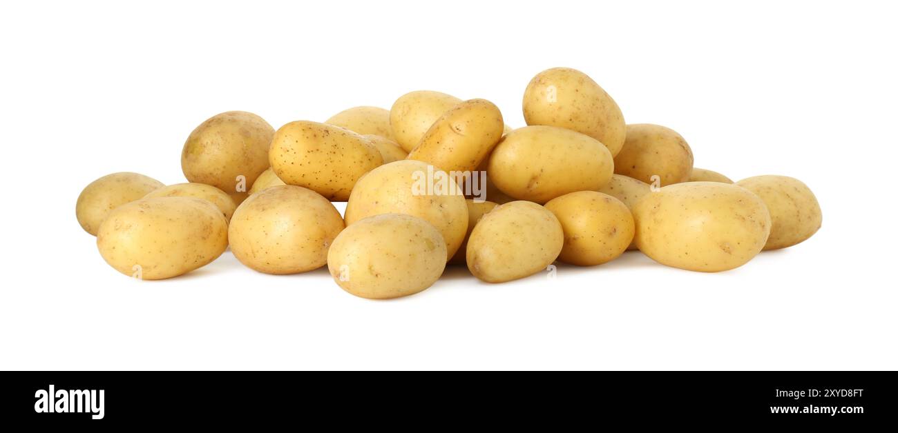 Pile of fresh young potatoes isolated on white Stock Photo - Alamy