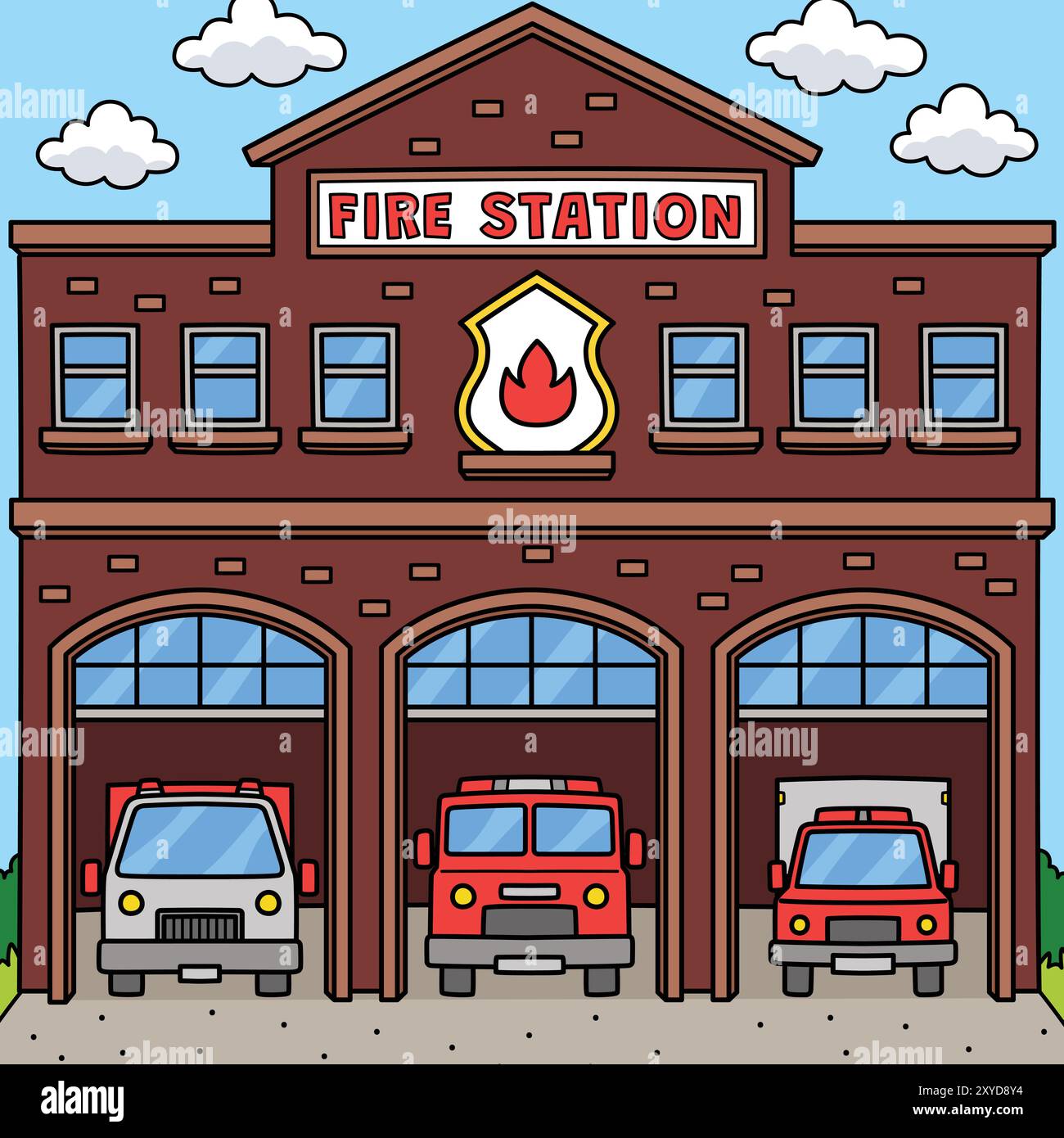 Fire station clipart Stock Vector Images - Alamy