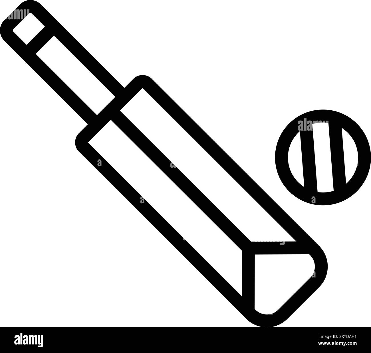 Cricket bat and ball illustration Black and White Stock Photos & Images ...