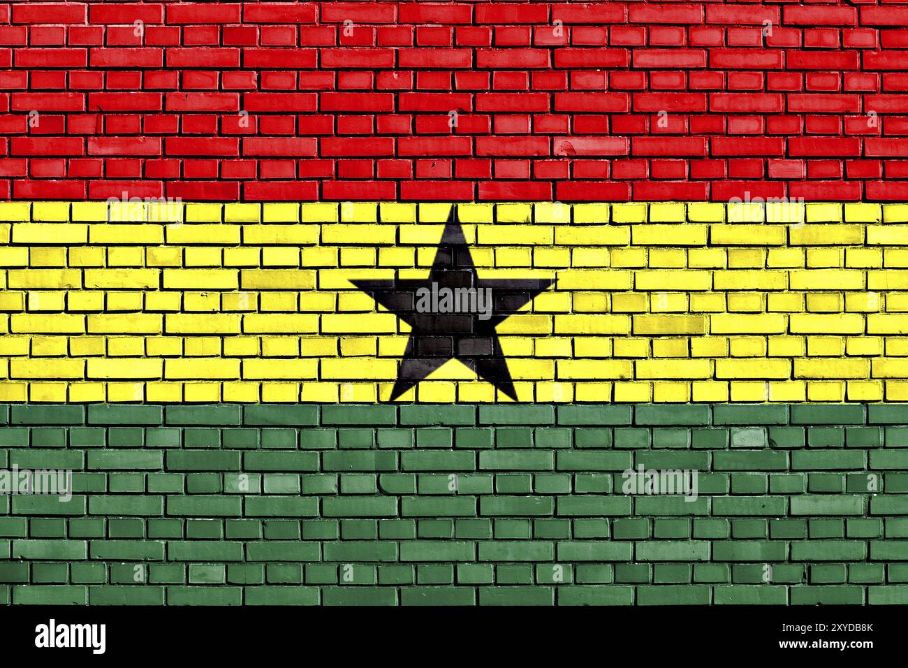 Flag of Ghana painted on brick wall Stock Photo - Alamy
