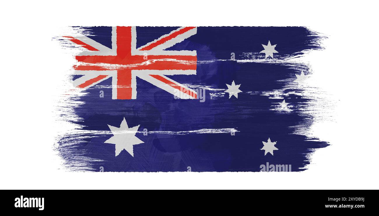 The Australian flag painted on white paper with watercolor Stock Photo ...